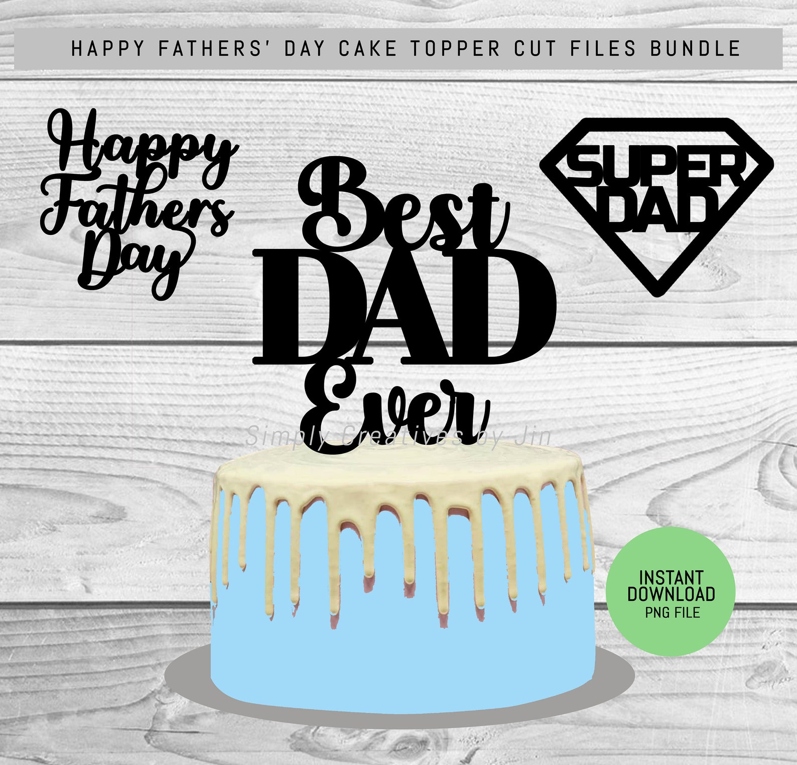 Happy Fathers Day Cake Topper Cut File | Best Dad Ever Cake Topper Cut ...