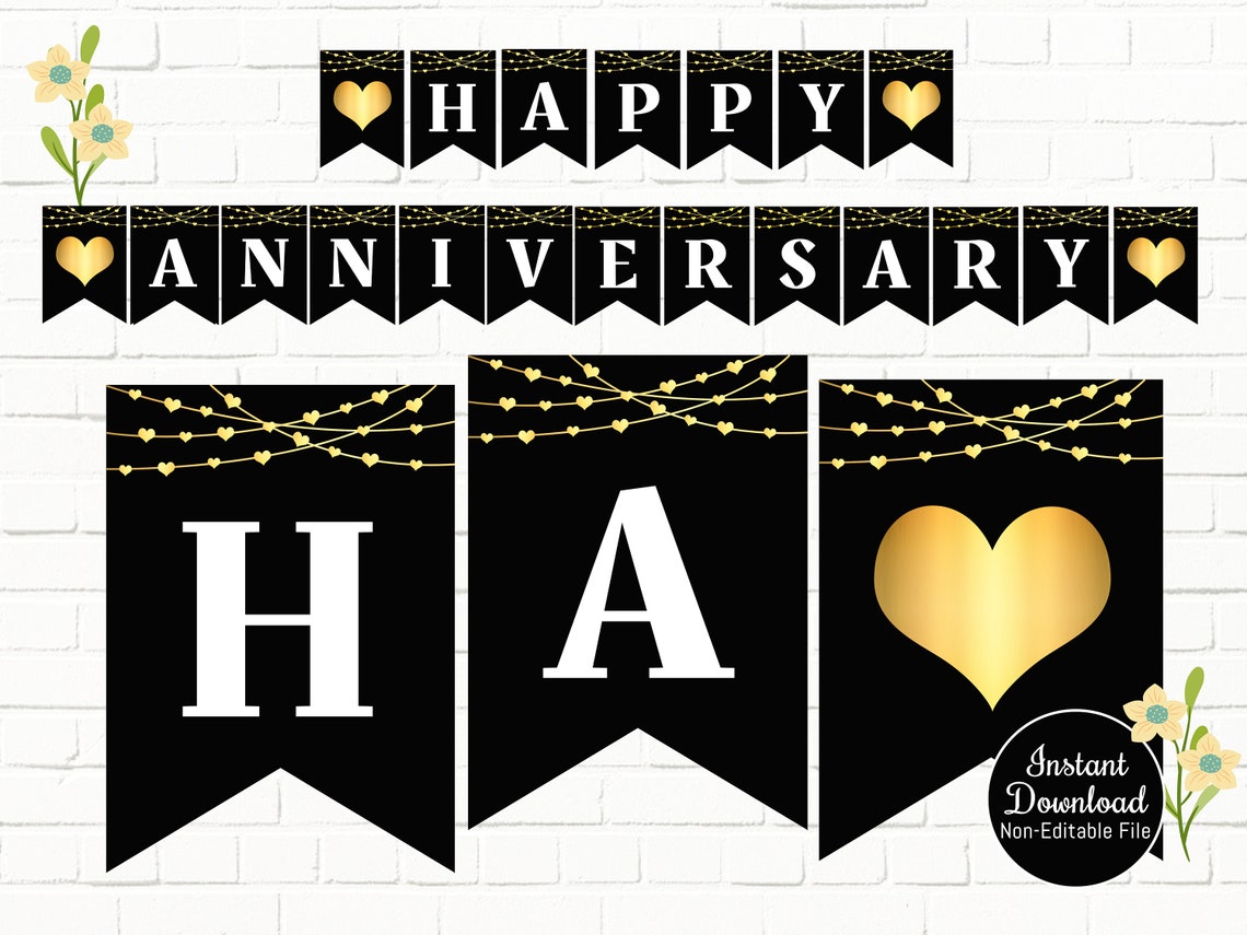 Happy Anniversary Banner | Printable Happy Anniversary Banner ...