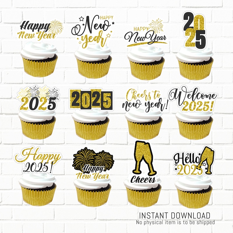 New Year 2025 Cake Topper - Etsy