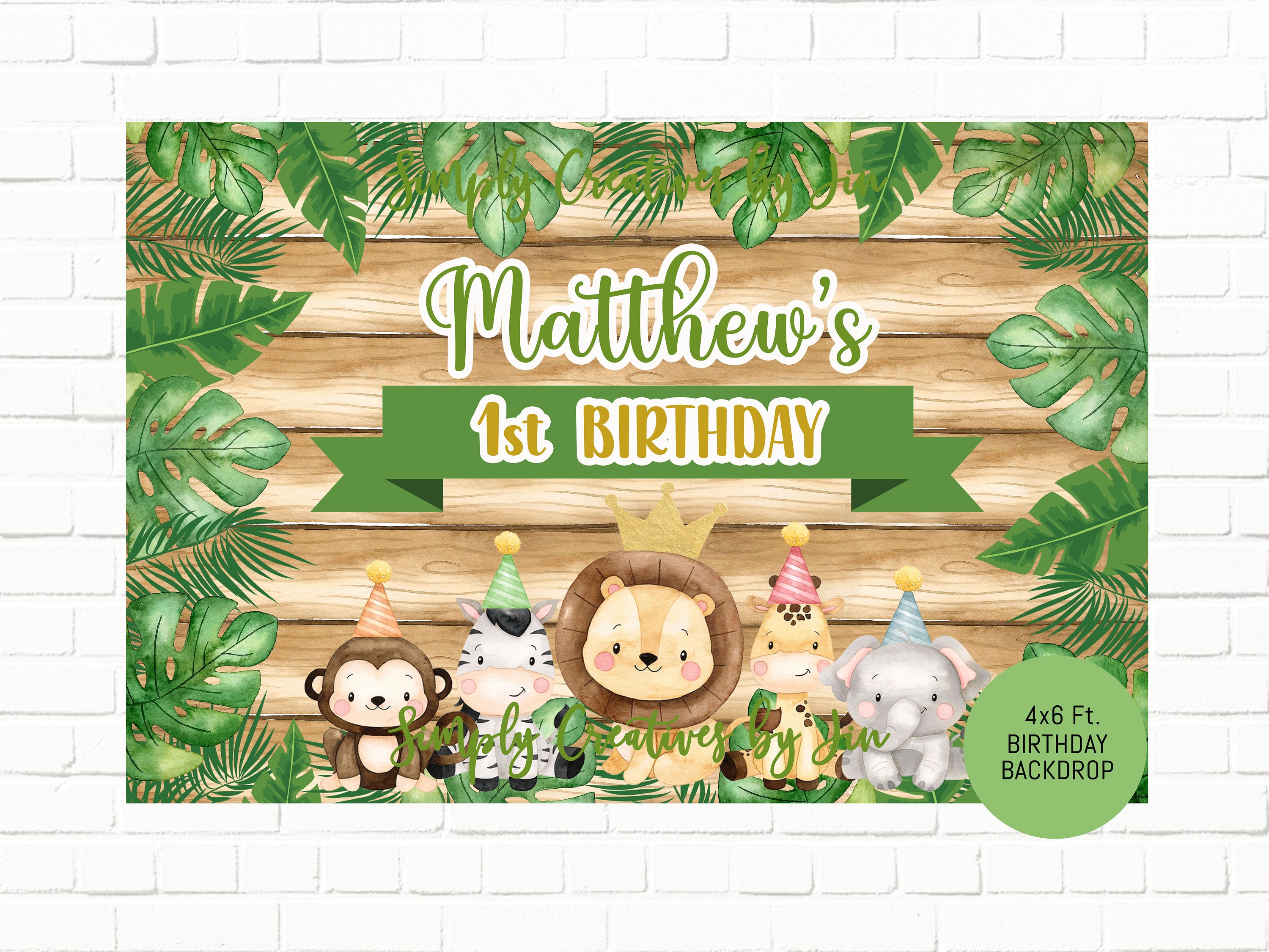 Safari Birthday Backdrop | Safari Birthday Banner Printable | Safari ...