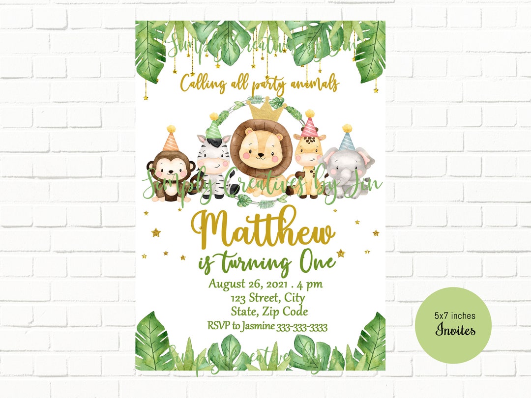 Safari Birthday Invites | Printable | Safari Theme Party - Etsy
