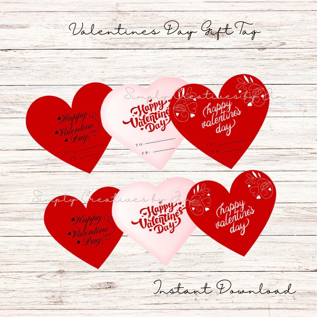 Valentines Day Tag Printable Heart Shape Valentines Day Tag Printable ...