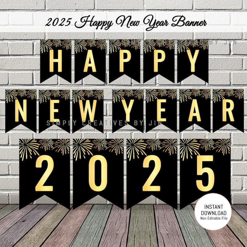 Happy New Year Banner - Etsy