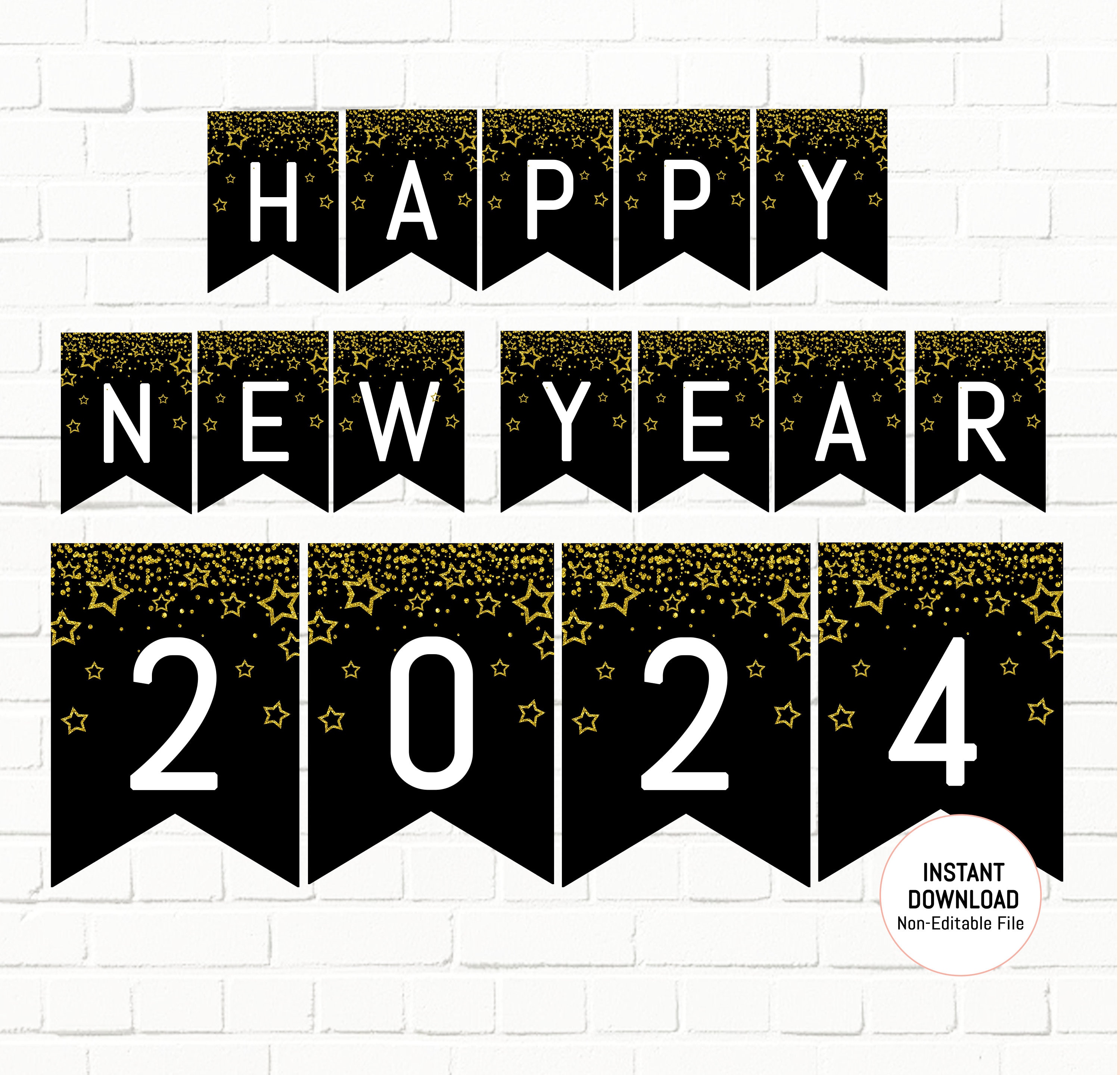 Happy New Year 2024 Printable Instant Download - Etsy
