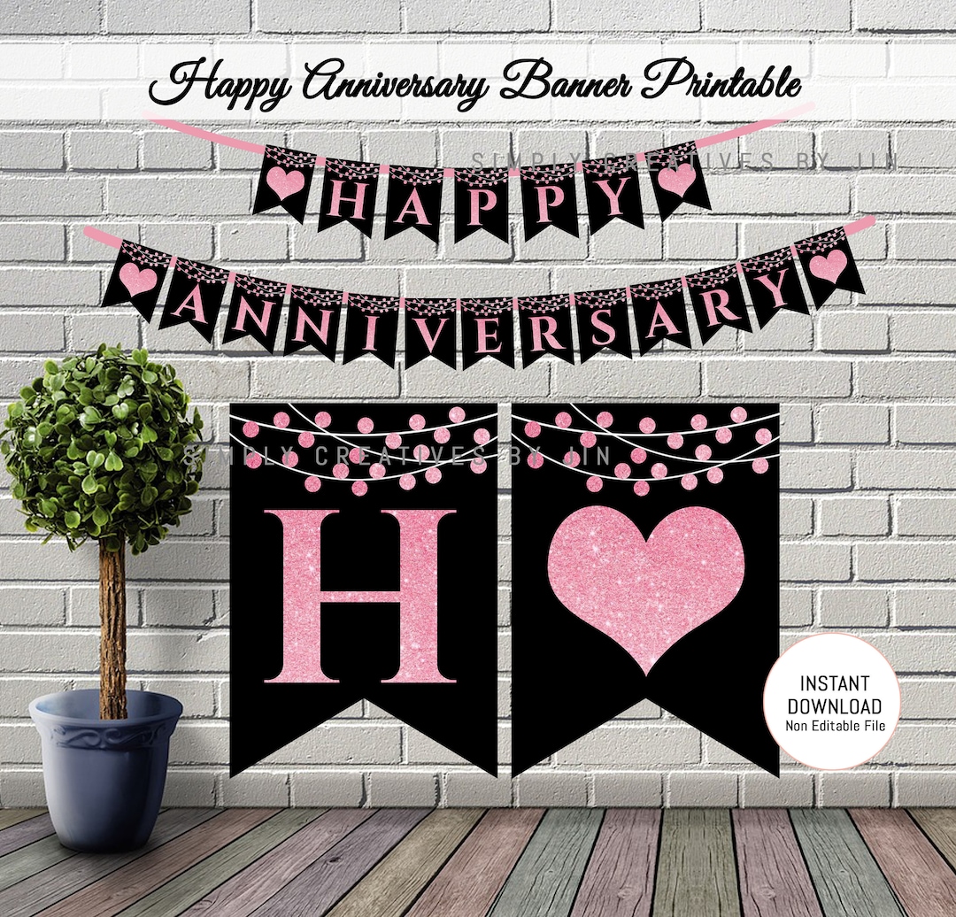 Happy Anniversary Banner | Printable Happy Anniversary Banner ...