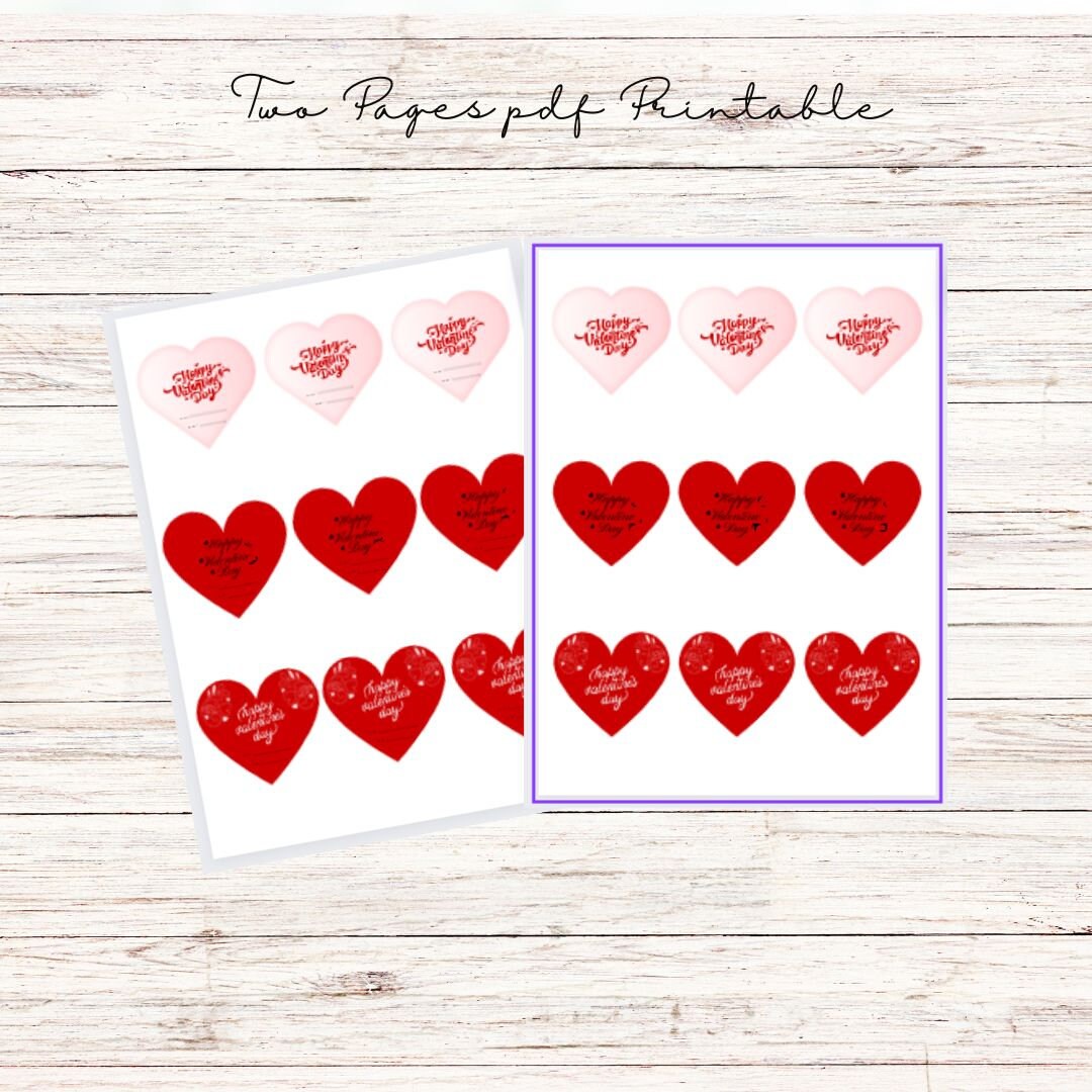 Valentines Day Tag Printable Heart Shape Valentines Day Tag Printable ...