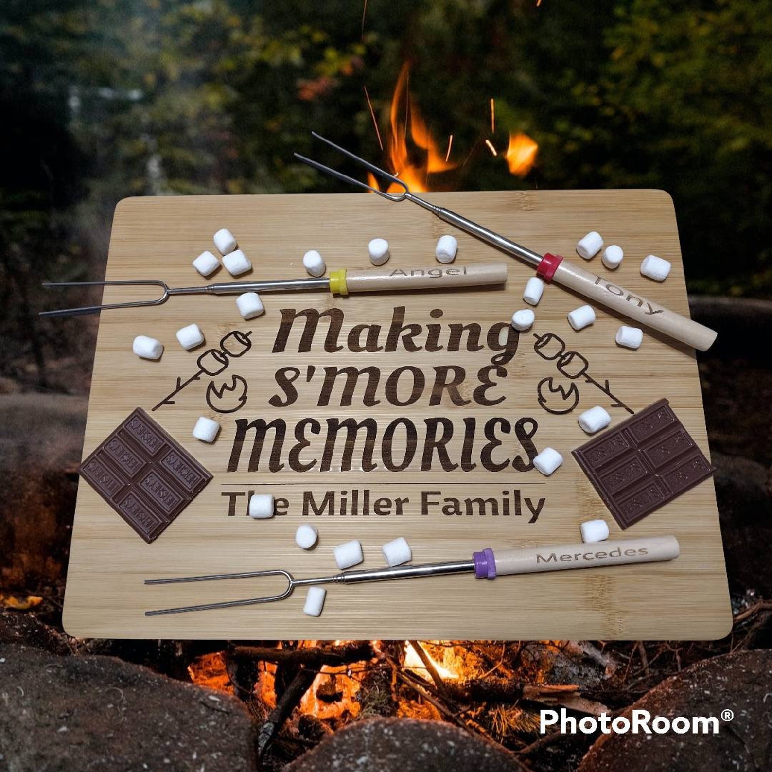 Personalized Smores Kit, Campfire S'mores Kit, Personalized Family Gift ...