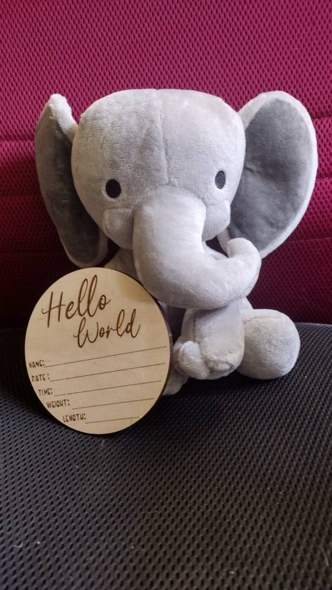 Personalized Baby Birth Stat Elephant, New Baby Gift, Baby Shower Gift ...