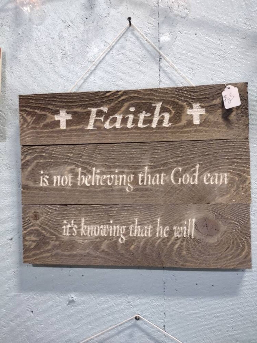 Wooden Faith Sign, Christian Home Decor, Christian Wall Hanging Faith ...