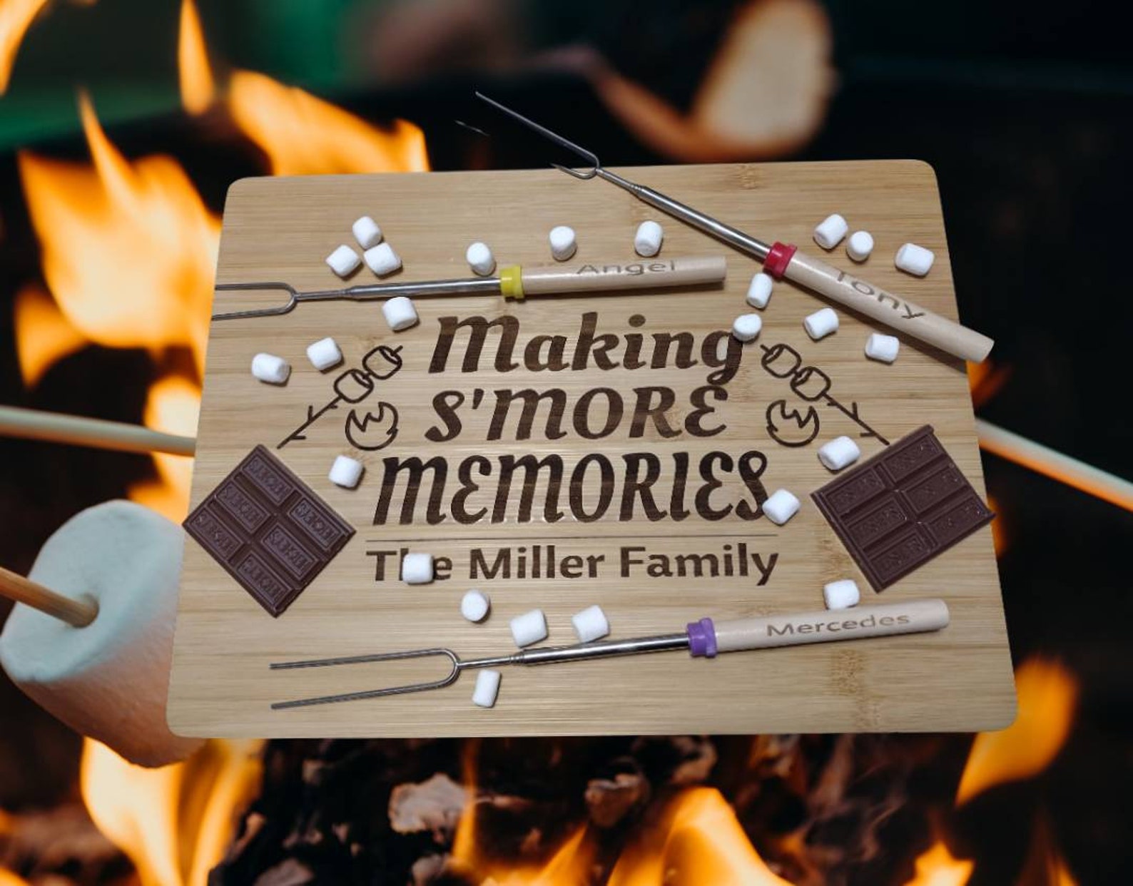 Personalized Smores Kit, Campfire S'mores Kit, Personalized Family Gift ...