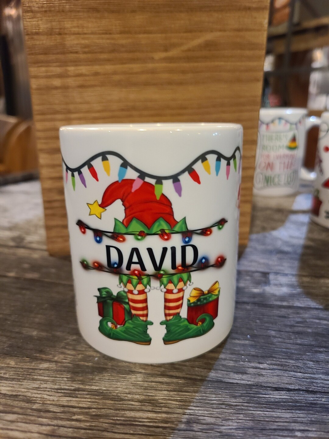 Elf Christmas Mug With Santa I Did Try - Etsy