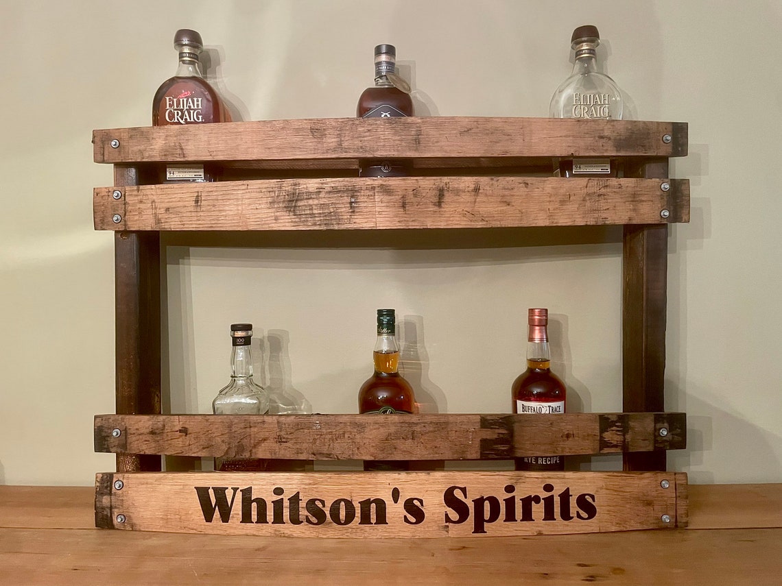 Bourbon Barrel Double Shelf - Etsy
