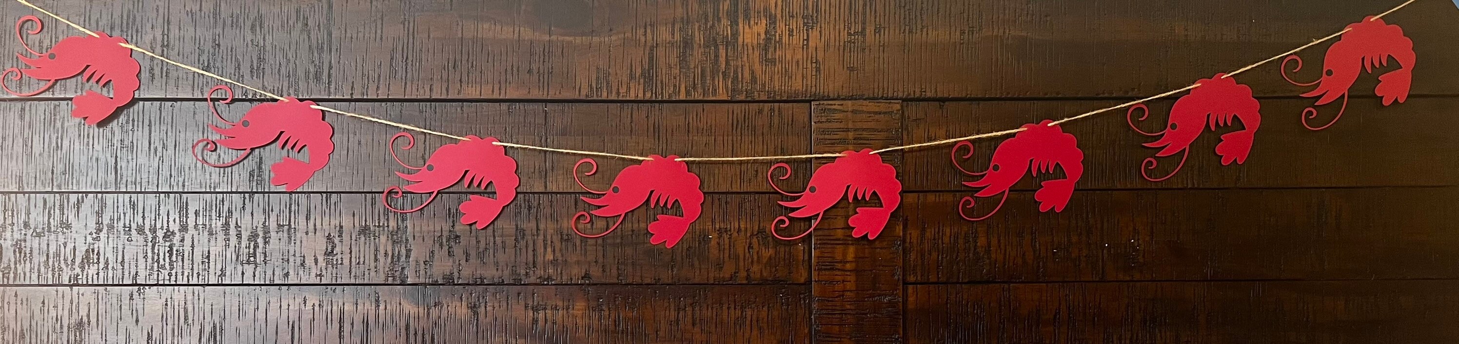 Shrimp Banner/ Little Shrimp/ Seafood Decor/ Seafood Boil/ Sea Life ...