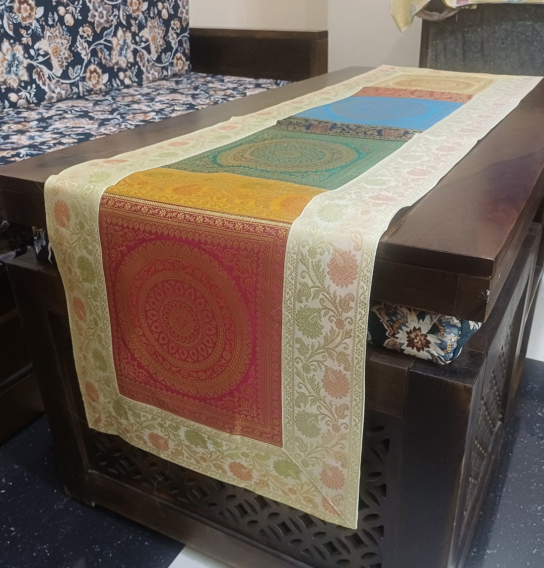 Handmade Indian Table Runner Mandala Patch Centrepiece Cloth for ...