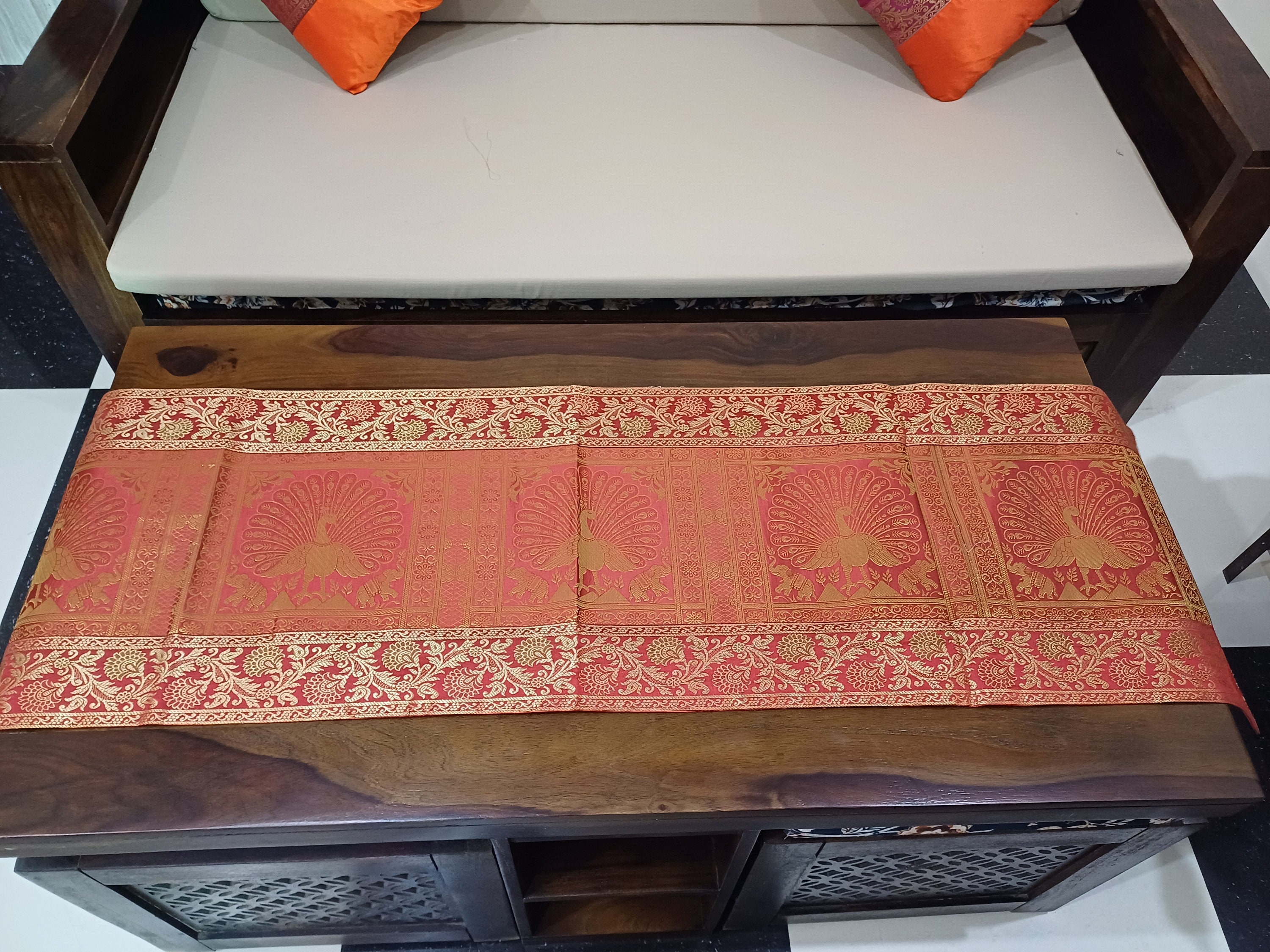 Indian Traditional Table Runner Kitchen Decoration 60 Inches Long Table ...