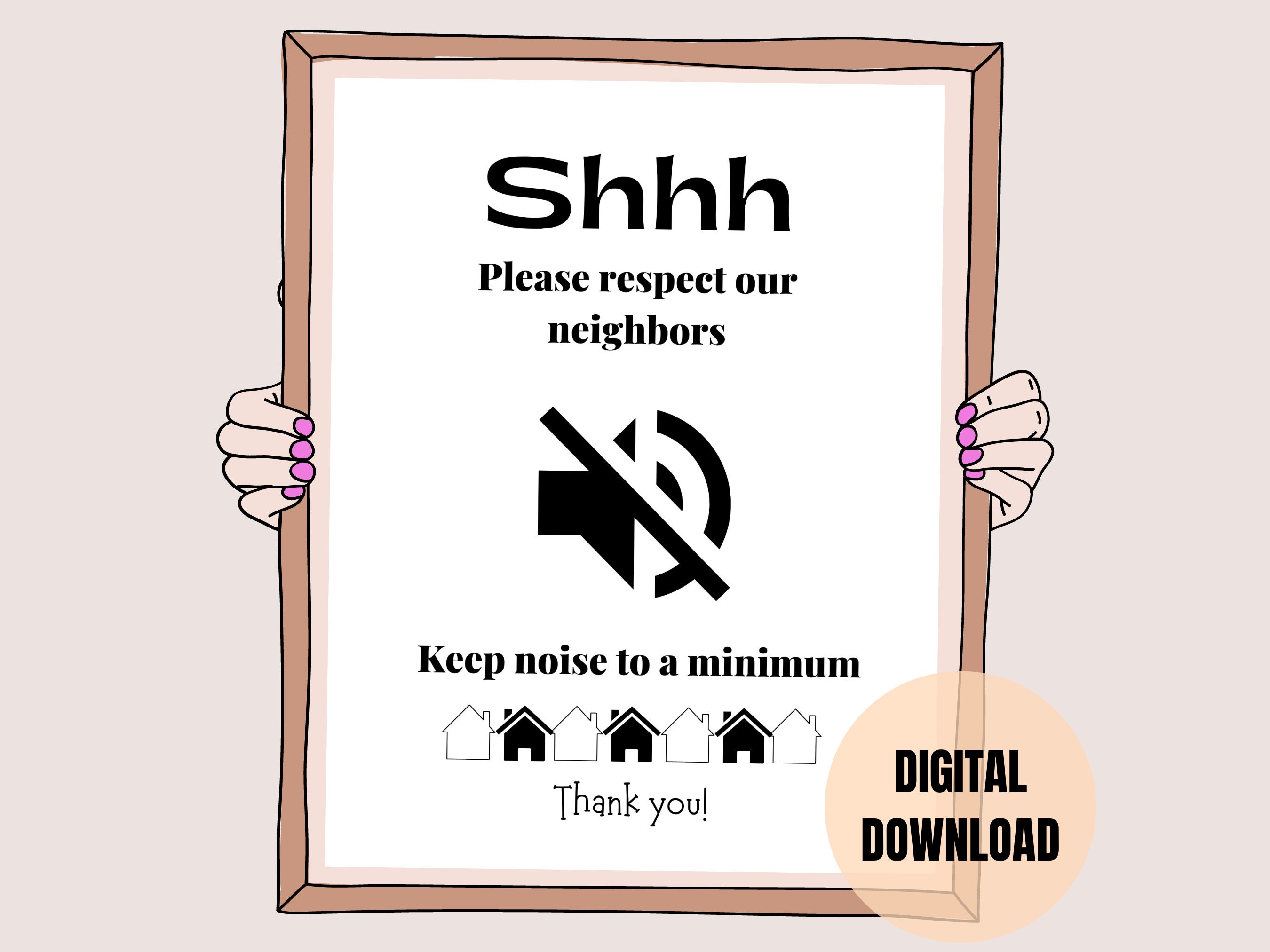 Airbnb Keep Quiet Template Respect Neighbor Edit With Canva - Etsy