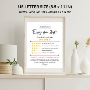 Airbnb Review Rating Sign, Star Rating Explanation Signage, Sign Canva ...