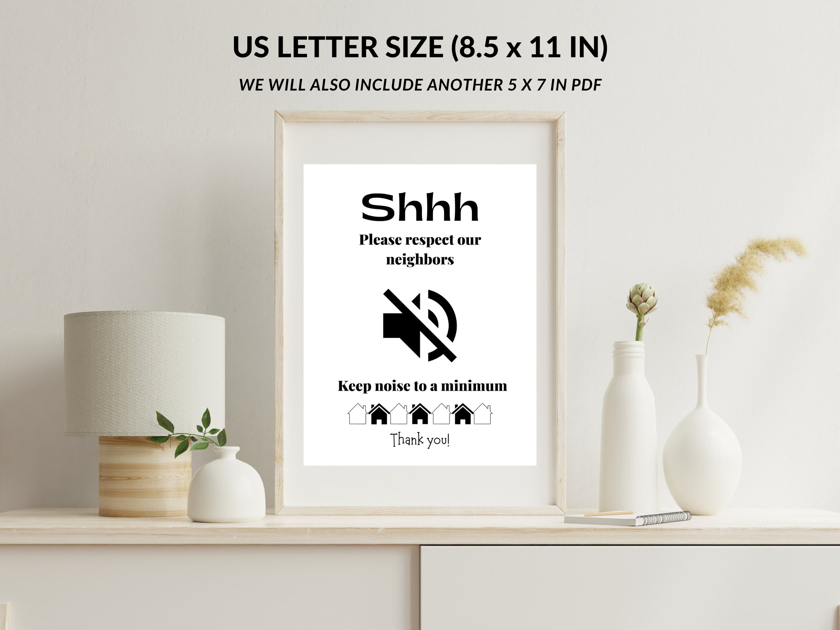 Airbnb Keep Quiet Template Respect Neighbor Edit With Canva - Etsy