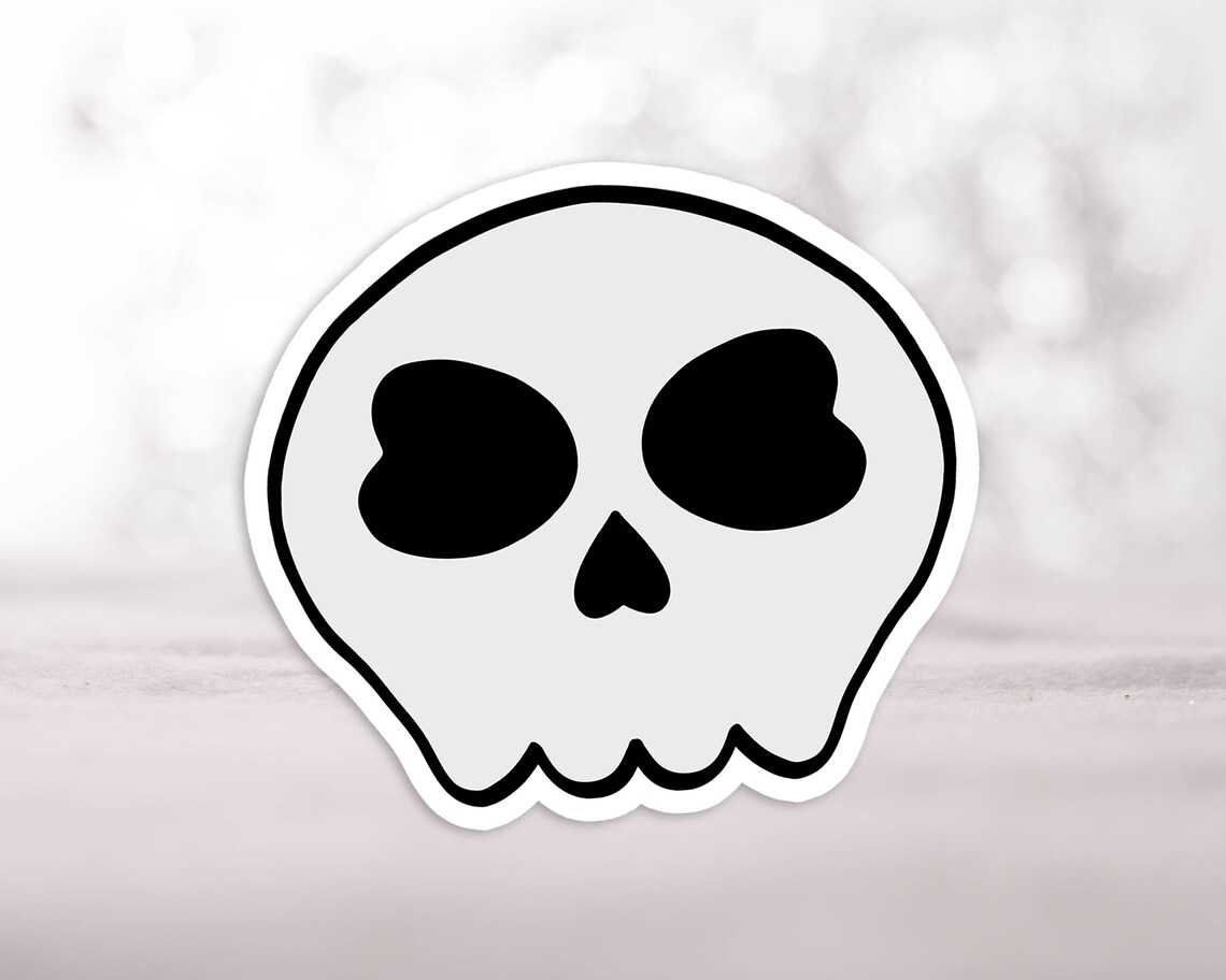 Chibi Skull Sticker Bookmark Notepad Cute Kawaii Chibi | Etsy