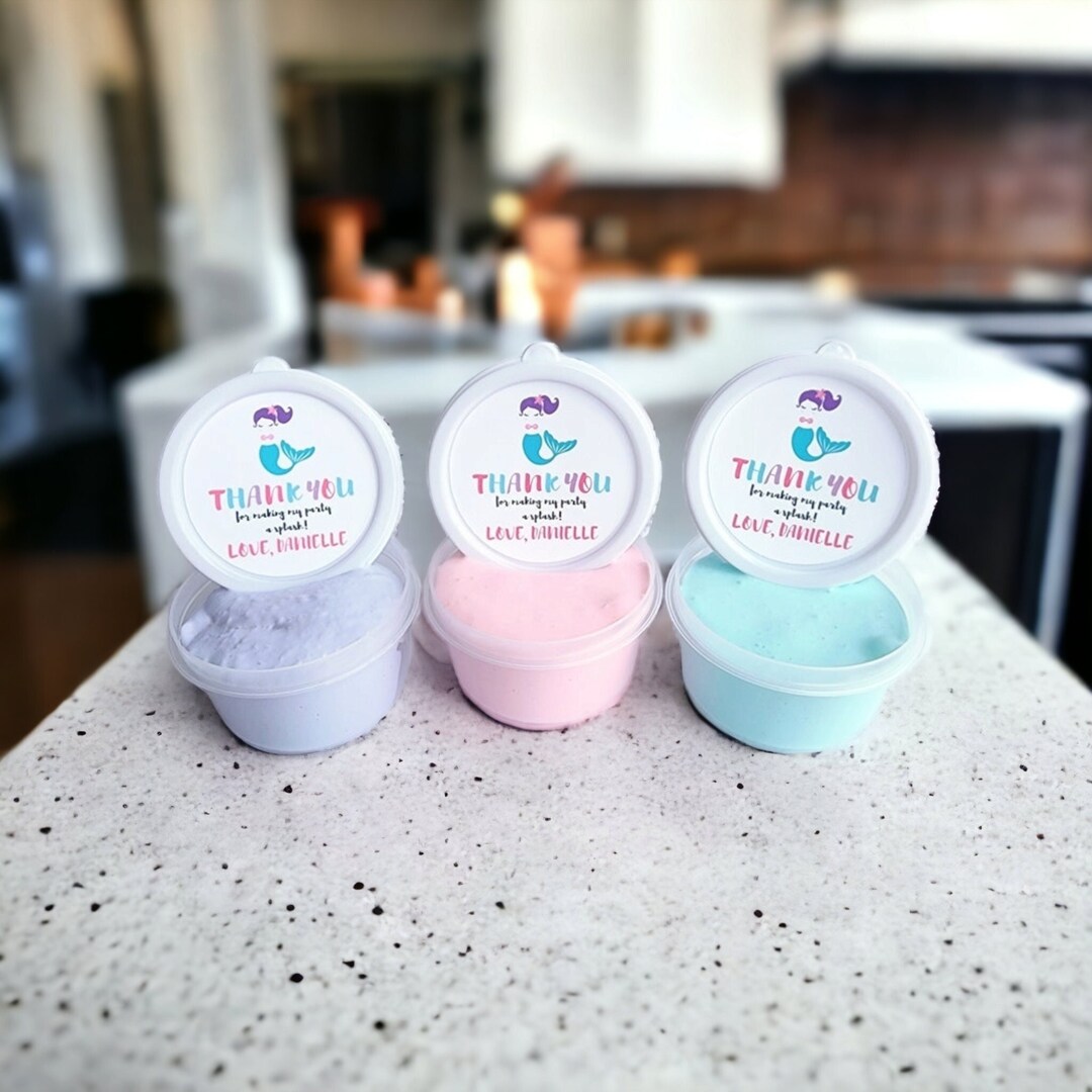 Mermaid Mini Butter Slime Favors | Mermaid Birthday Ideas | Scented ...