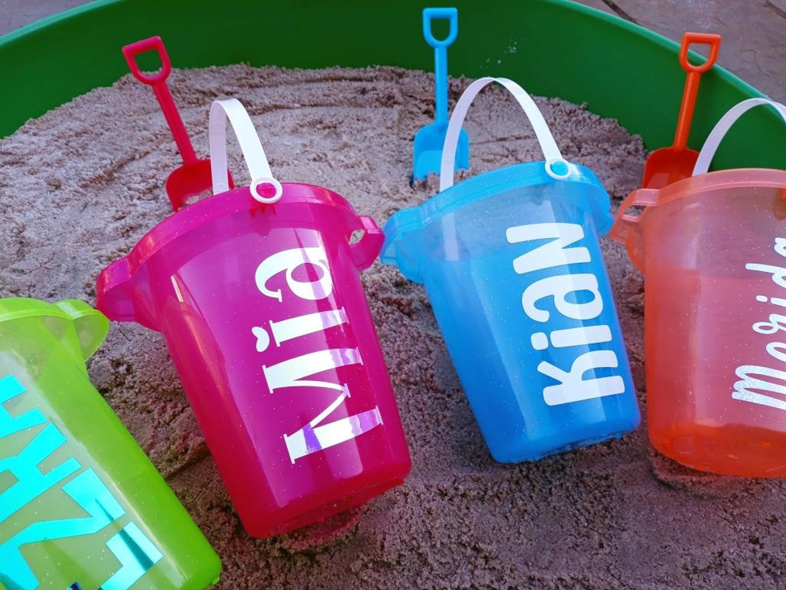 Personalized Glitter Beach Pail and Shovel Set Toddler Sand - Etsy