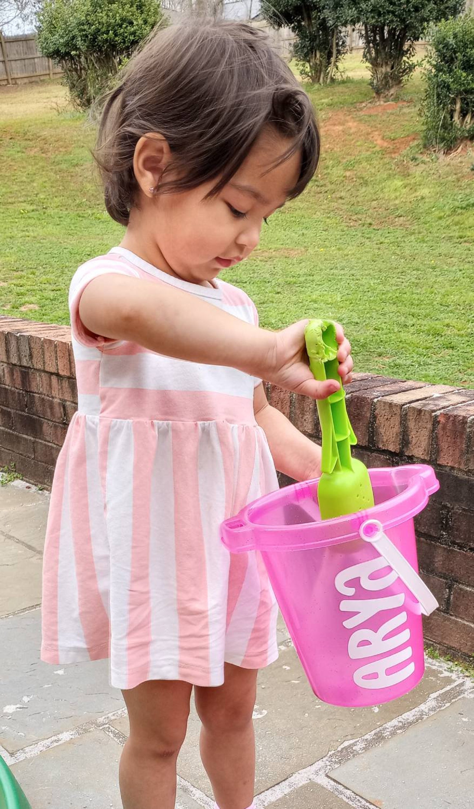Personalized Glitter Beach Pail and Shovel Set Toddler Sand - Etsy