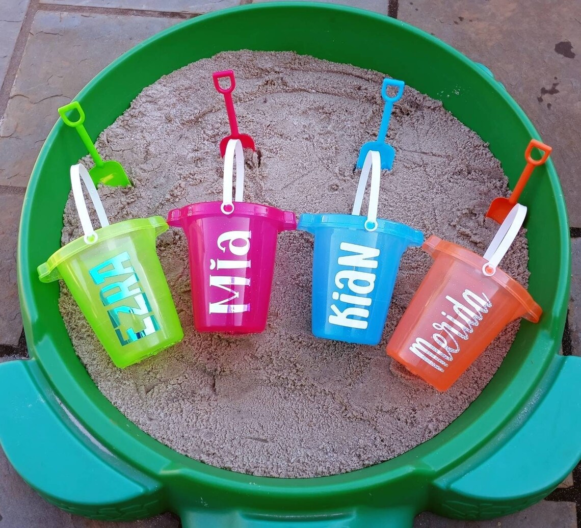 Personalized Glitter Beach Pail and Shovel Set Toddler Sand - Etsy