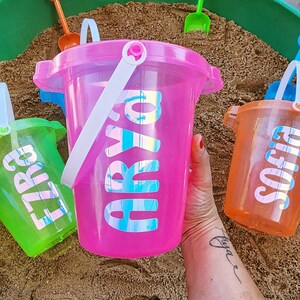 Personalized Glitter Beach Pail and Shovel Set | Toddler Sand Bucket ...
