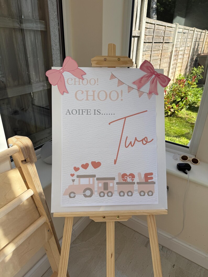 Choochoo….. is 2! Welcome Sign - 2nd Birthday - Fully Editable Template ...