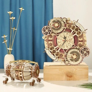 Time Engine Calendar 3D Wooden Puzzle Zodiac Wall Clock 3D - Etsy