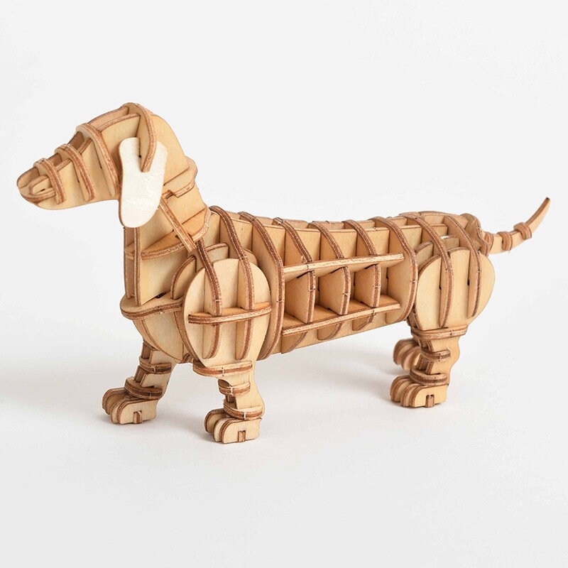 Dachshund 3D Wooden Puzzle Wood Dog Puzzle Kit Laser Cut 3D - Etsy