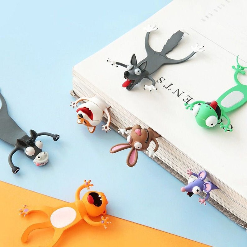 Animals 3D Bookmarks Kids Bookmark Corgi Page Holder Wolf - Etsy