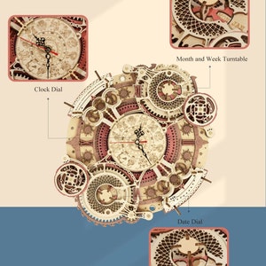 Time Engine Calendar 3D Wooden Puzzle Zodiac Wall Clock 3D - Etsy