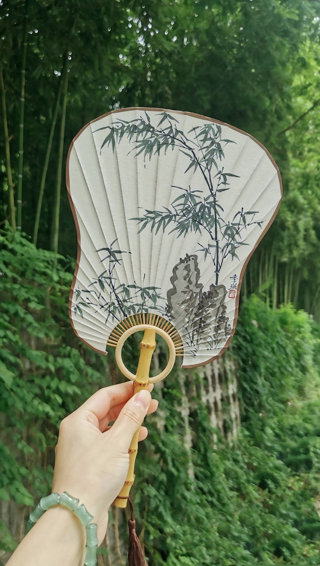 Bamboo Hand-painted Fan Original Chinese Bamboo Hand Fan Bamboo Art ...