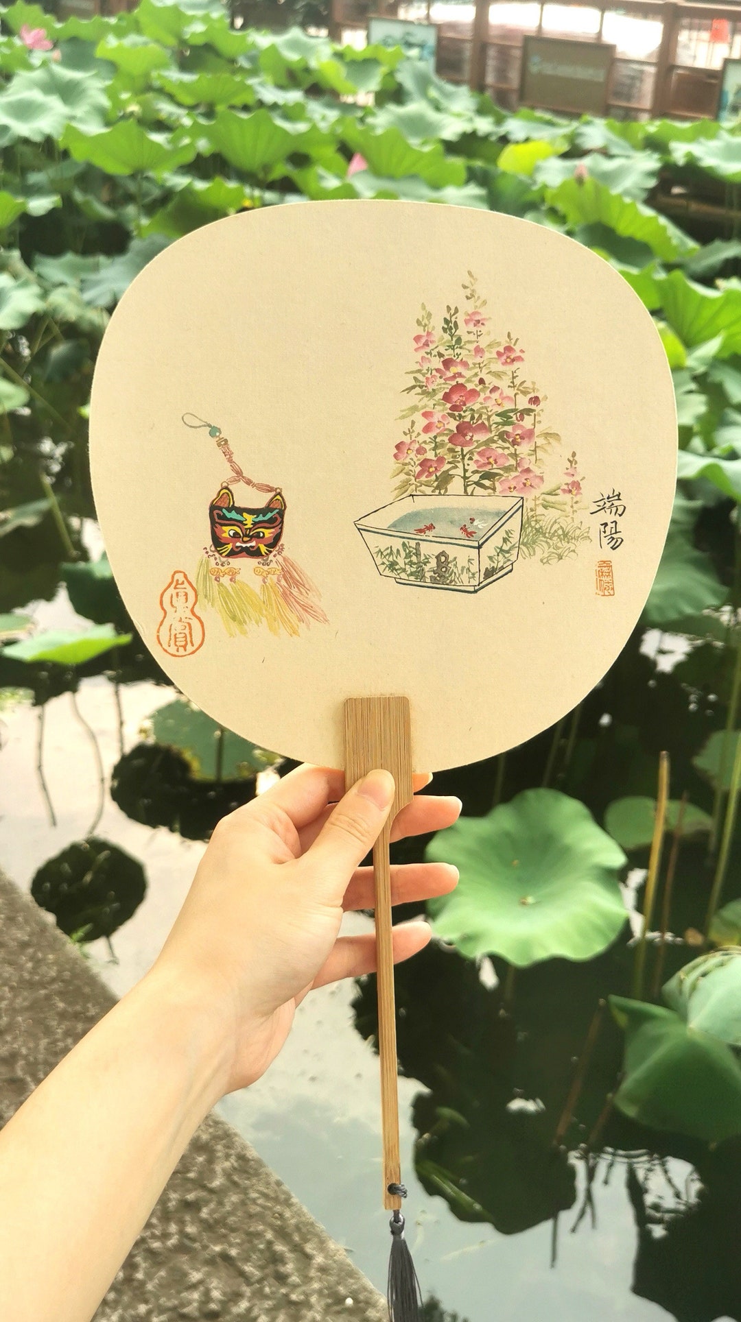 Original Hand-painted Fan Chinese Hand Fan Handmade Hanfu Decor Crane ...