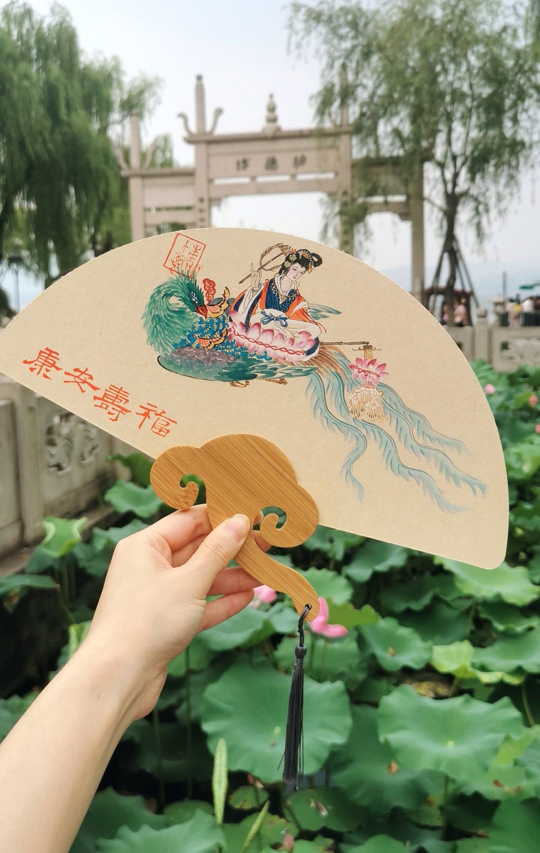 Original Hand-painted Fan Chinese Goddess Hand Fan Art Decor Summer ...