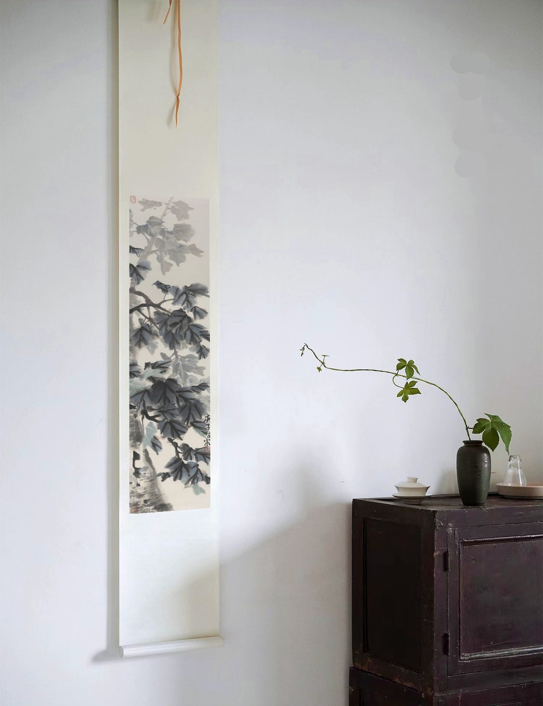 Original Tree Watercolor Scroll Painting Chinese Scroll - Etsy