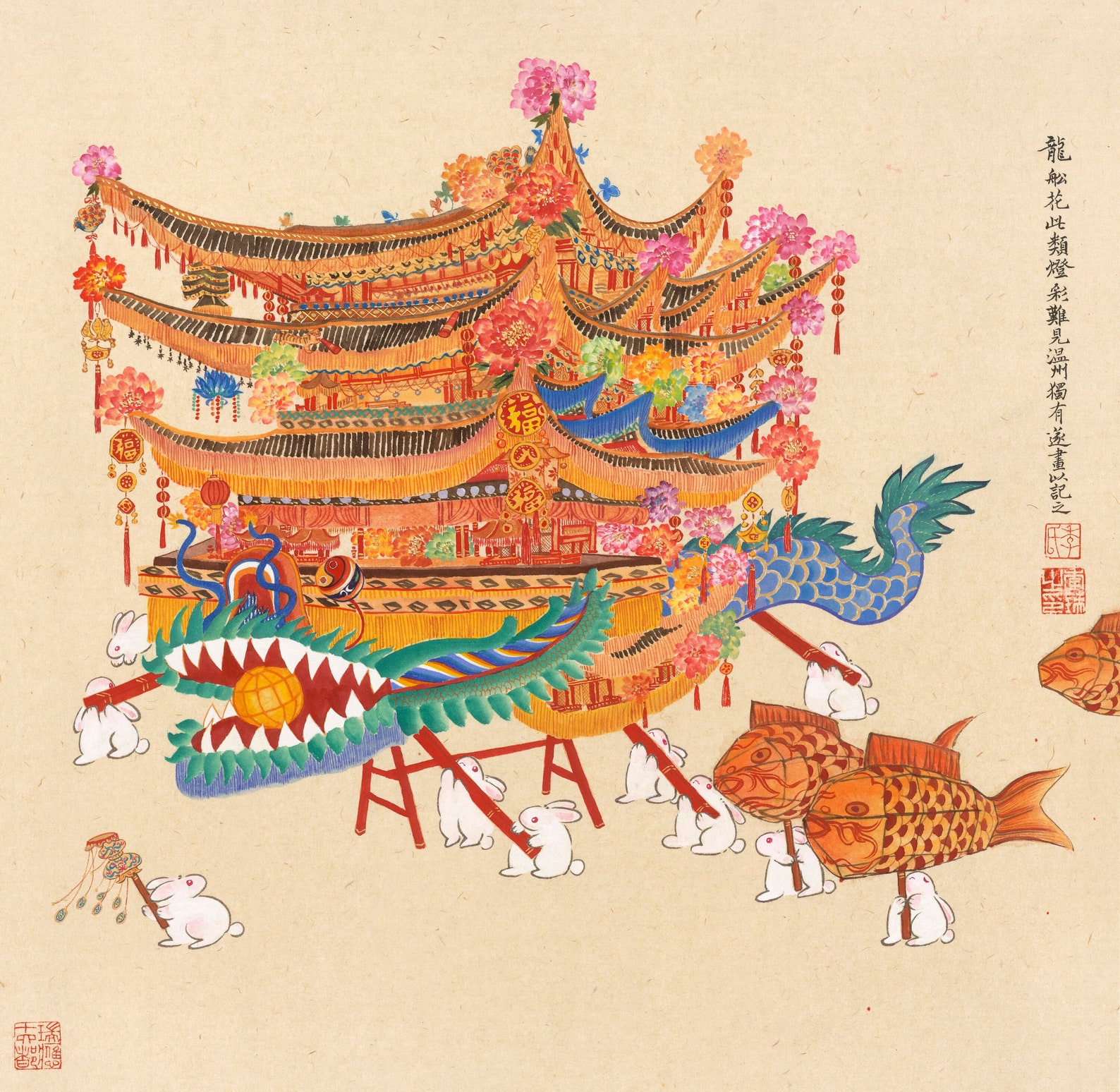 folk-wall-art-for-living-room-dragon-boat-wall-art-for-entryway-chinese