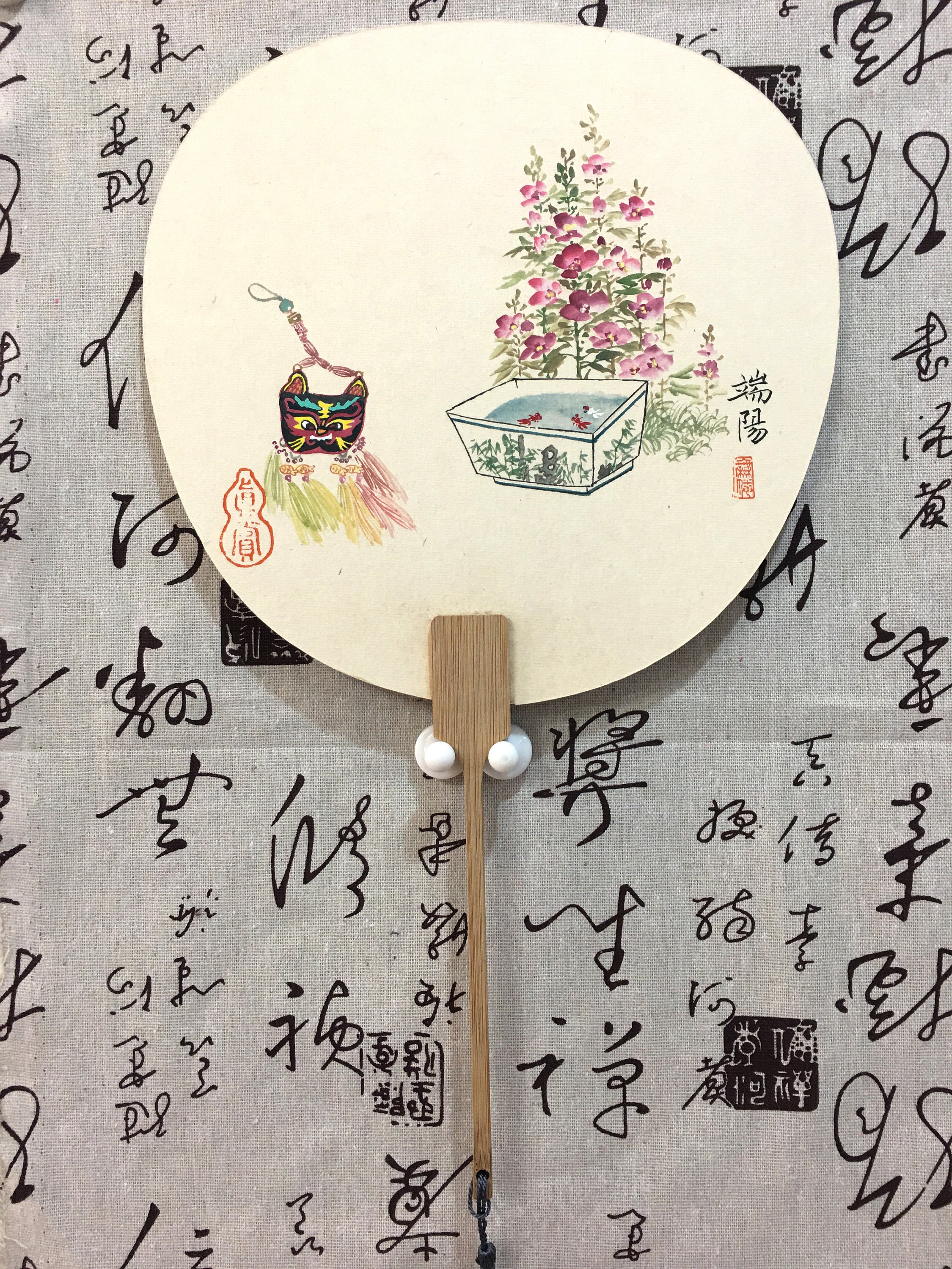 Original Hand-painted Fan Chinese Hand Fan Handmade Hanfu Decor Crane ...