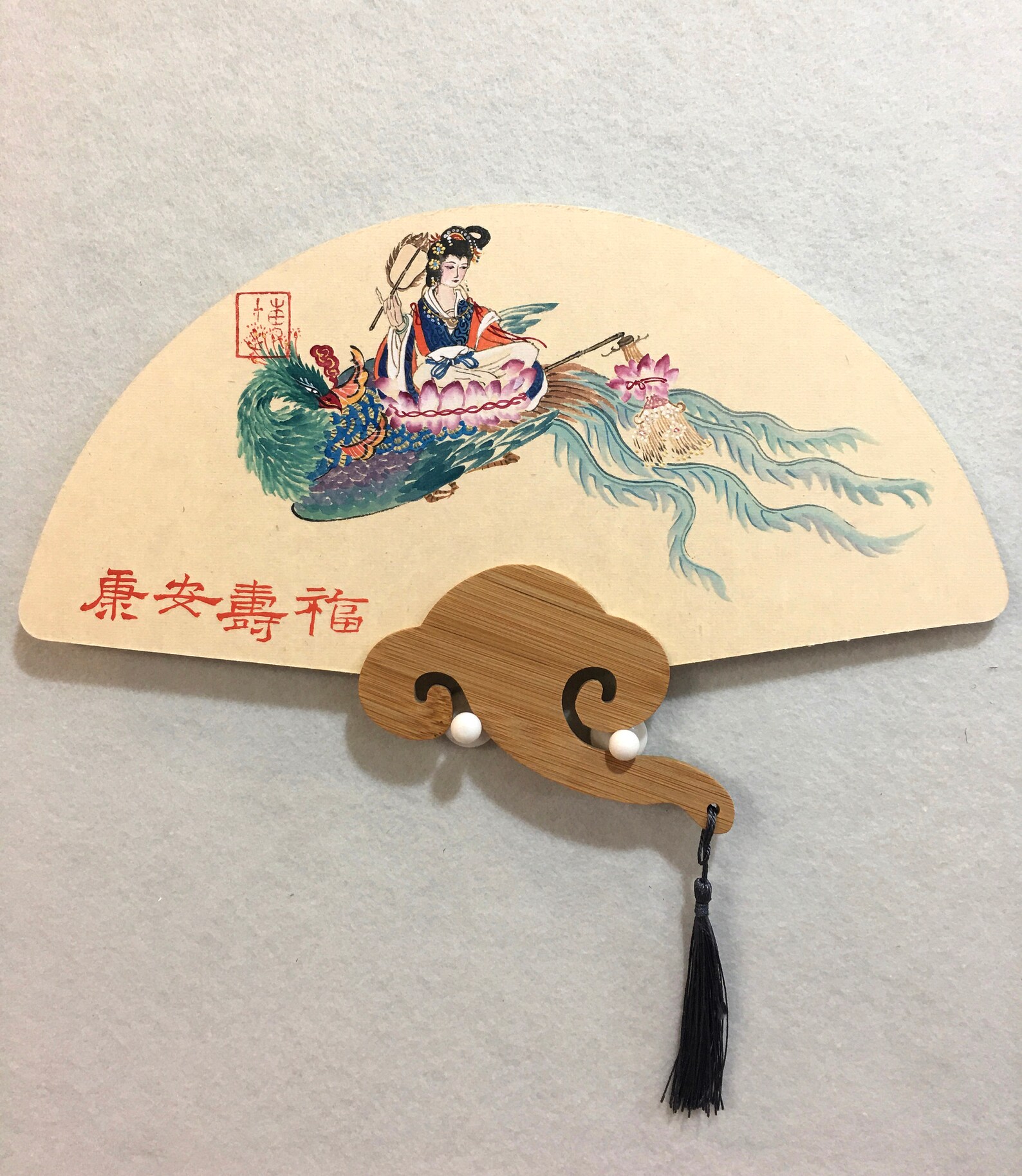 Original Hand-painted Fan Chinese Goddess Hand Fan Art Decor Summer ...
