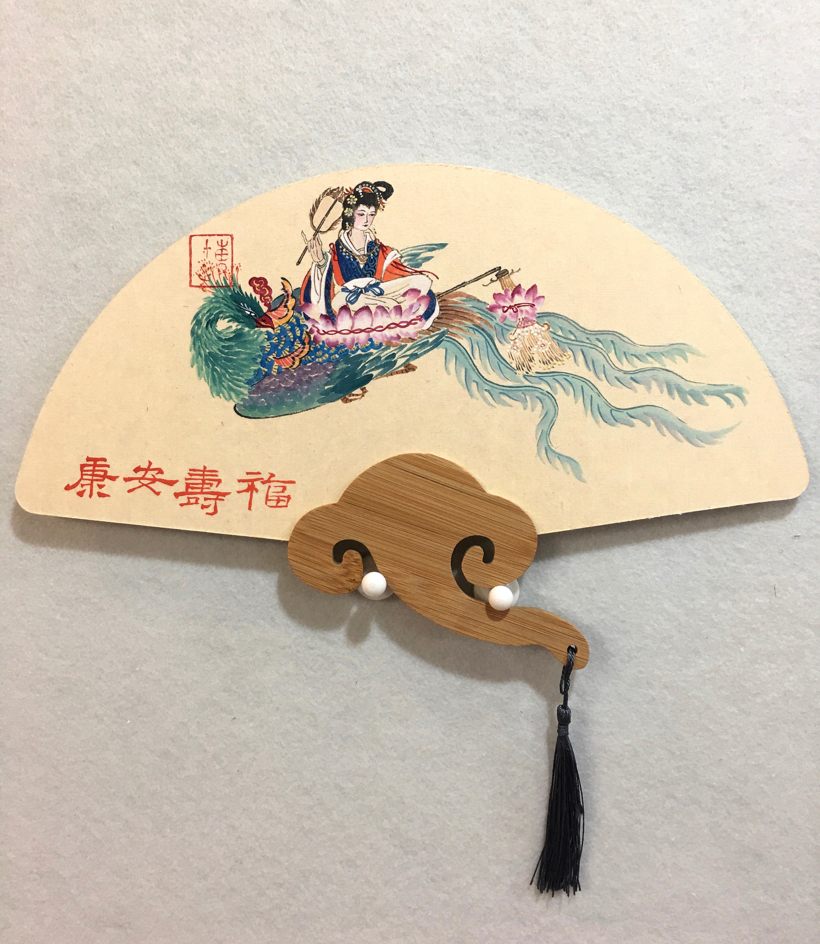 Original Hand-painted Fan Chinese Goddess Hand Fan Art Decor Summer ...