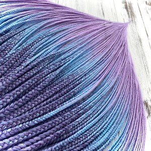 Double Ended Smooth Braids Full Set Purple Blue Lavender and Mint ...