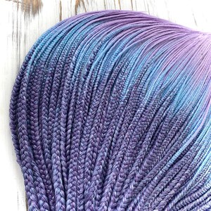Double Ended Smooth Braids Full Set Purple Blue Lavender and Mint ...