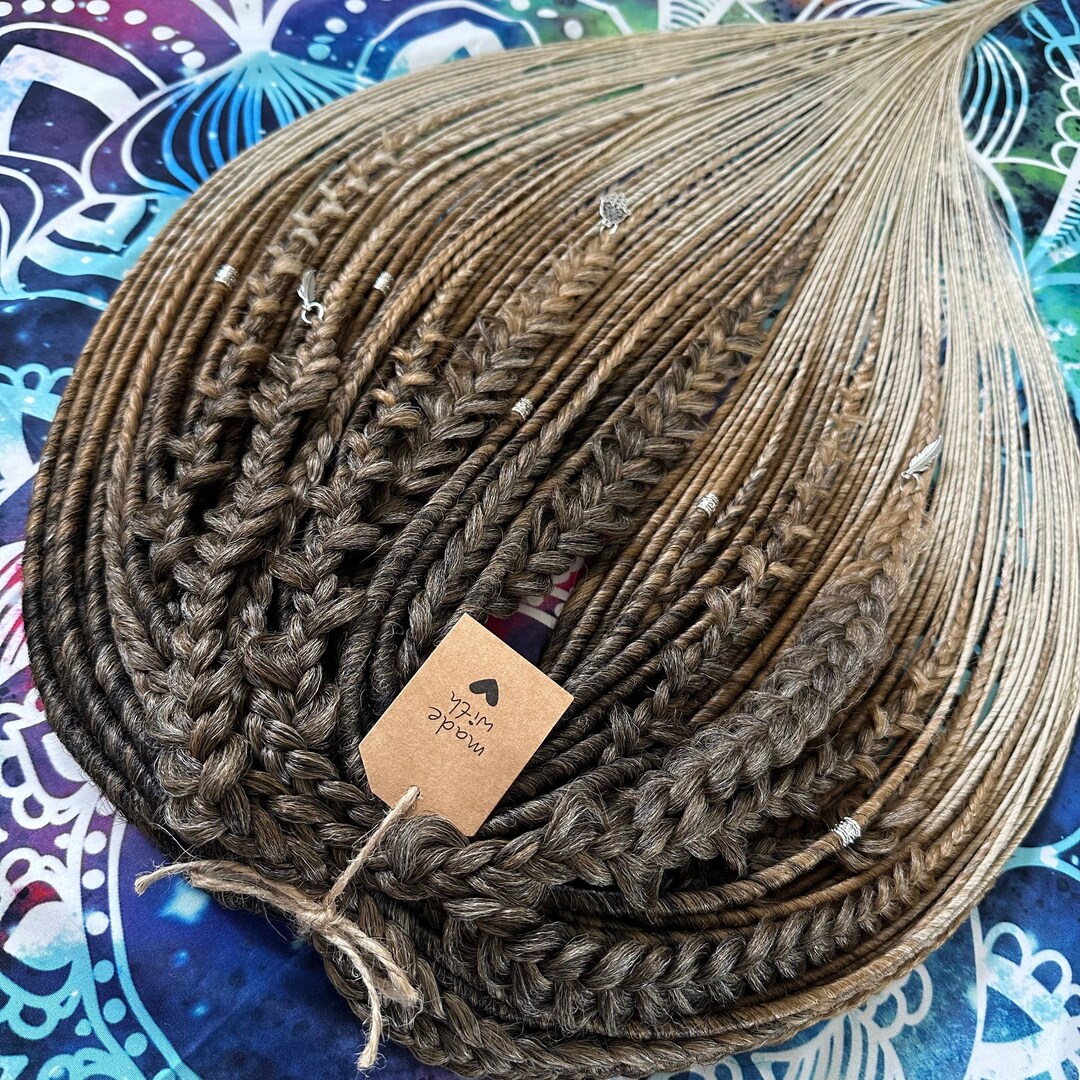Boho Synthetic Dreadlocks Extensions Brown to Blonde Ombre Synthetic ...
