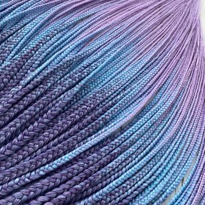 Double Ended Smooth Braids Full Set Purple Blue Lavender and Mint ...