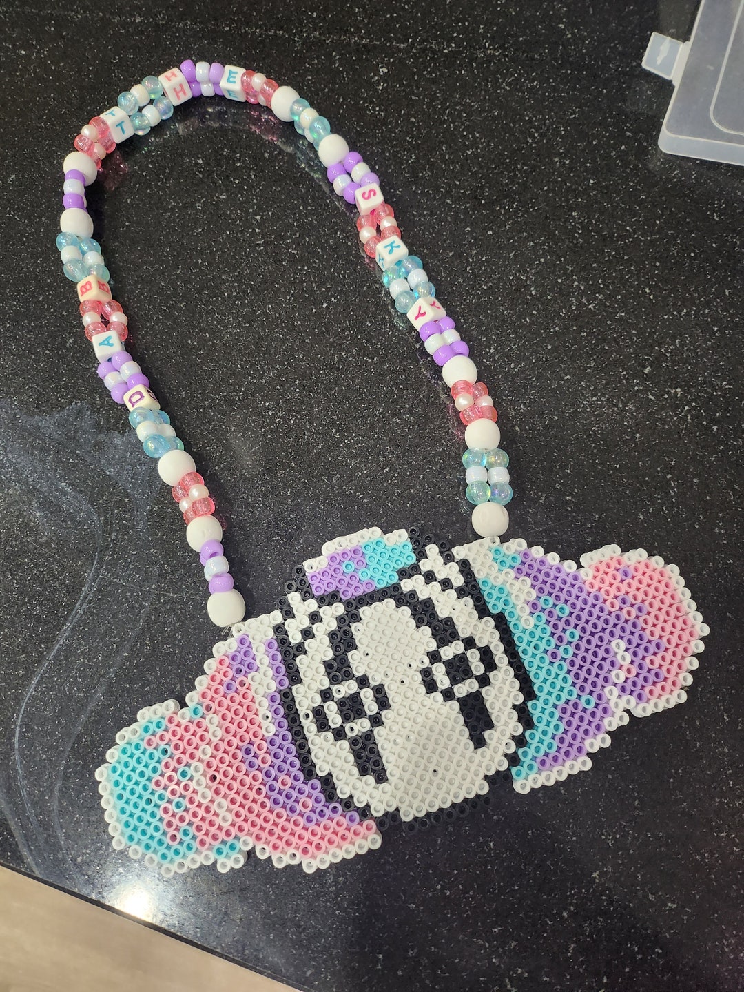 Dab the Sky Kandi Perler Necklace. Pastel - Etsy