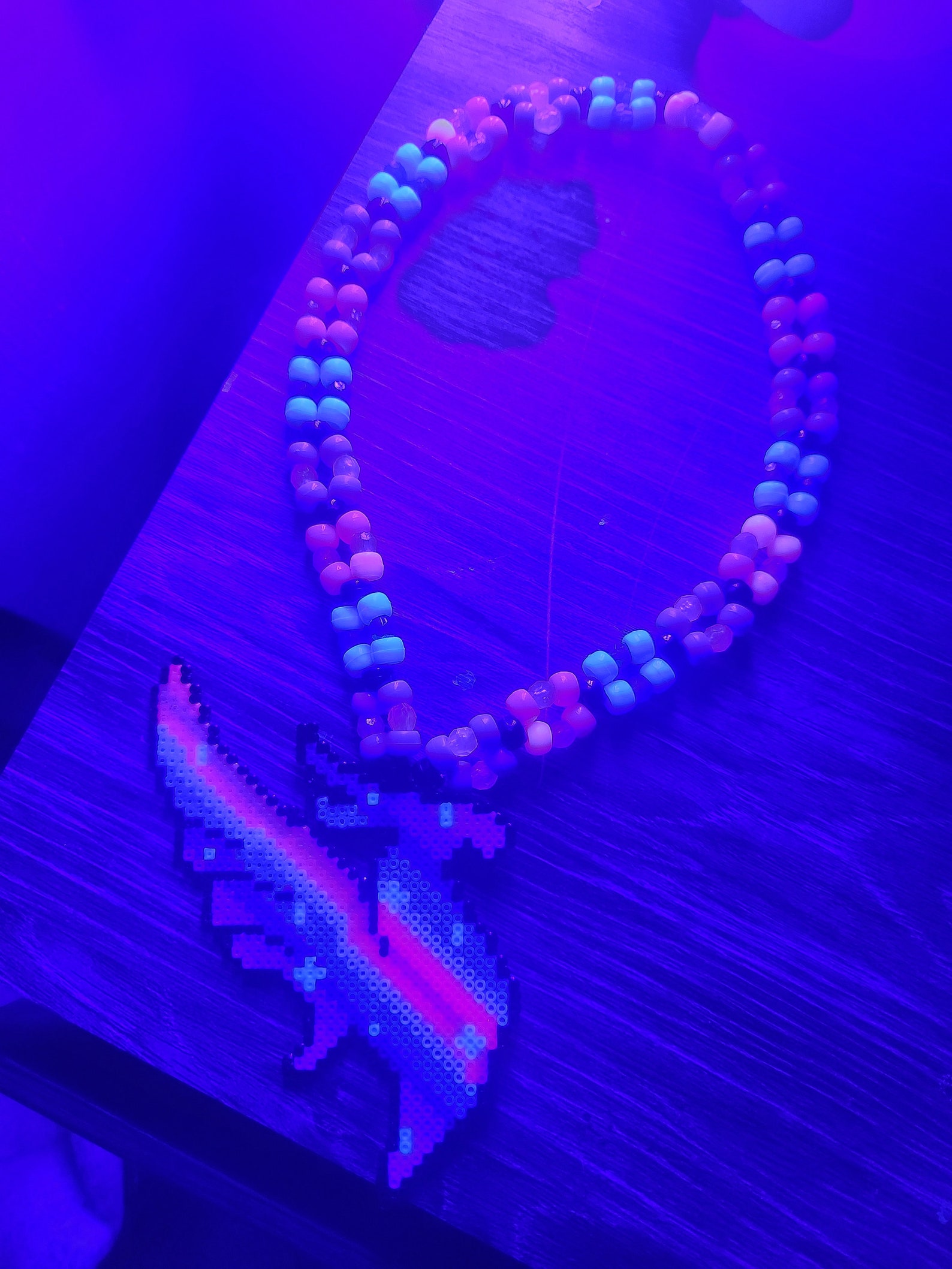 Illenium Kandi Perler Necklace. Pinks and Purples and Blues - Etsy