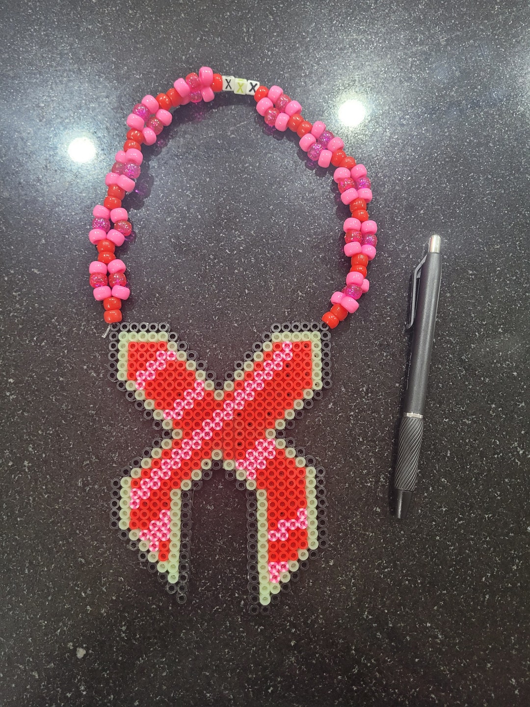 Excision Pink Perler Necklace - Etsy