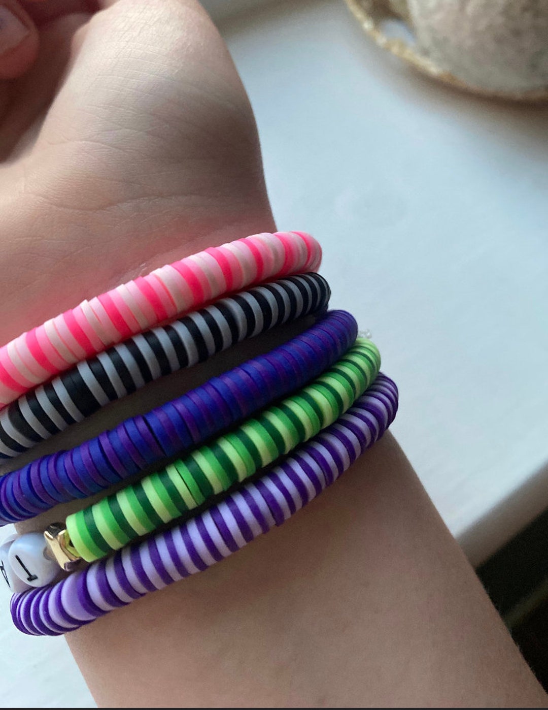 Customisable Clay Bead Bracelets - Etsy