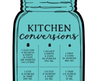Mason Jar Kitchen Conversion Svg - Etsy